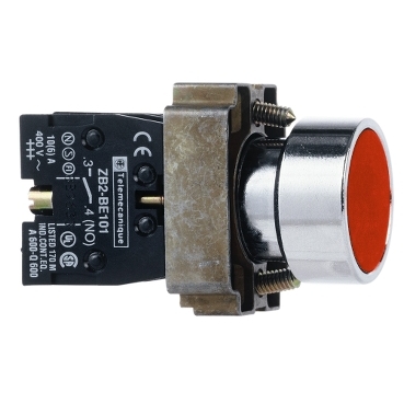 XB2BA42 - red pushbutton Ø 22 - flush spring return - 1NC | Schneider ...