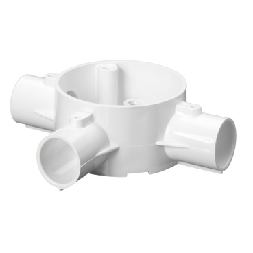 20CJB5W - 3-way tee box - for 20 mm conduit - white | Schneider Electric UK