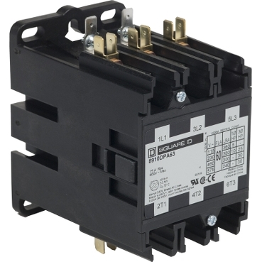 8910DPA63V49 - Contactor, Definite Purpose, 60A, 3 pole, 30 HP at 575 ...