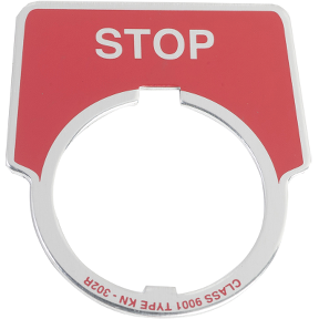 9001KN302 - 30MM LEGEND PLATE - STOP (RED) | Schneider Electric Canada