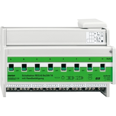 647893 - Schaltaktor REG-K/8x230/16 mit Handbetätigung, lichtgrau ...