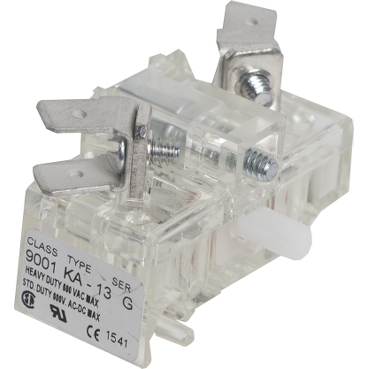 9001KA13 - 30mm push button, Type K, contact block, 1NC, 6A inductive ...