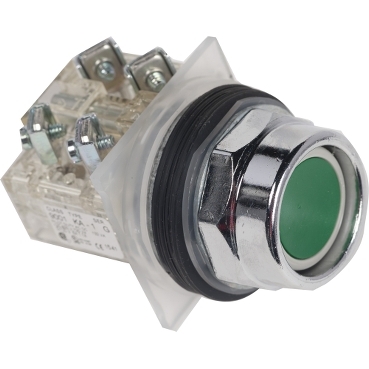 9001KR2GH13Y238 - Push-button, Harmony 9001K, metal, recessed, green ...