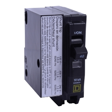 QO1401021 - Mini circuit breaker, QO, 40A, 1 pole, 120/240VAC, 10kA ...