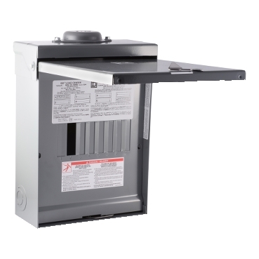 QO612L100RBCP - Load center, QO, 1 phase, 6 spaces, 12 circuits, 100A fixed main lugs, NEMA3R ...