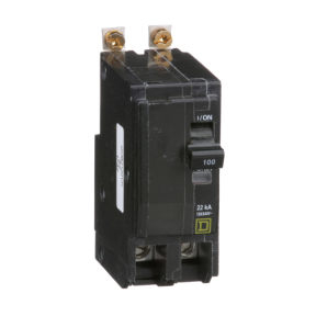 QOB2100VH - QO mini breaker, 100 A, 2 pole, 120/240 V, 22 kA, bolt on ...