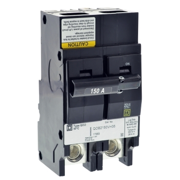 QOB2150VH35 - Mini circuit breaker, QO, 150A, 2 pole, 120/240VAC, 22kA ...