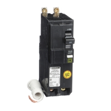 QOB220CAFI - Mini circuit breaker, QO, 20A, 2 pole, 120/240VAC, 10kA ...