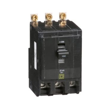 QOB3100VH - Mini circuit breaker, QO, 100A, 3 pole, 120/240VAC, 22kA ...