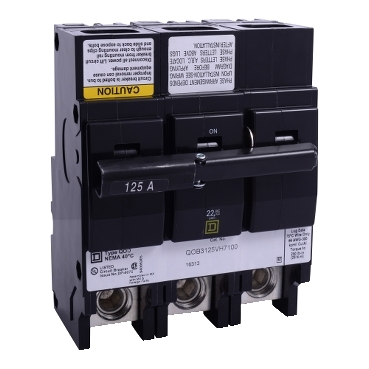 QOB3125VH7100 - Mini circuit breaker, QO, 125A, 3 pole, 120/240VAC ...