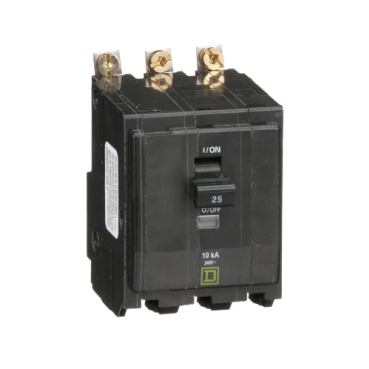 QOB325 - Mini circuit breaker, QO, 25A, 3 pole, 120/240VAC, 10kA, bolt ...