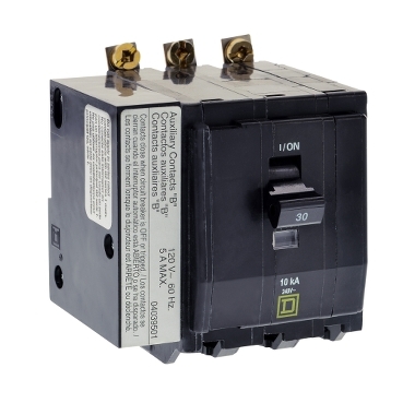 QOB3301201 - Mini circuit breaker, QO, 30A, 3 pole, 120/240VAC, 10kA ...