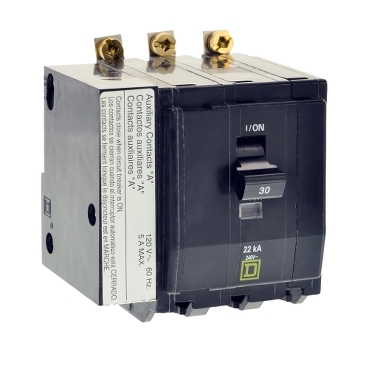 QOB330GFI1201 - Mini circuit breaker, QO, 30A, 3 pole, 208Y/120VAC ...