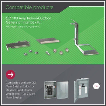 QOCRBGK1C - Load center accessory, QO, interlock kit, generator circuit ...