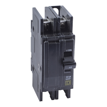 QOU2105375 - Mini circuit breaker, QOU, 10A, 2 pole, 120/240 VAC, 10kA ...