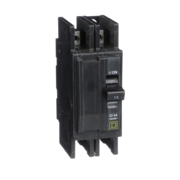 QOU215VH5283 - Mini circuit breaker, QOU, 15A, 2 pole, 120/240VAC, 22kA ...