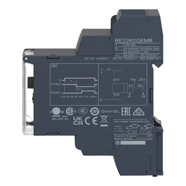 RE22R2QEMR - Star-Delta Timing Relay - 0.3s…30s - 24…240V AC/DC - 2C/O ...