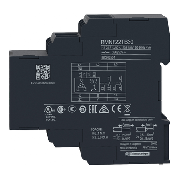 RMNF22TB30 - Harmony, NFC 3-phase monitoring relay, 8 A, 2CO ...