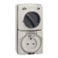 S56C313GY - Switch Socket - 13A 250V - 3 phase 3 pole - flat pin - IP66 ...