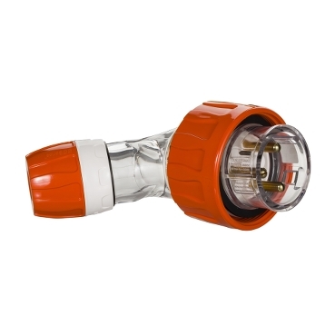 S56PA320EO_G15 - 20A 250V - angled plug - 3 round pin - IP66 ( Orange ...