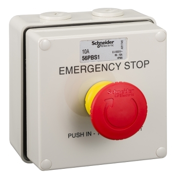 S56PBS1GY - 56 Series - Single Emerg stop PB - control station - IP66 ...