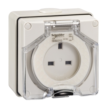 S56SO313GY - 13A 250V - triple phase 3 pole - flat pin - IP66 (grey ...