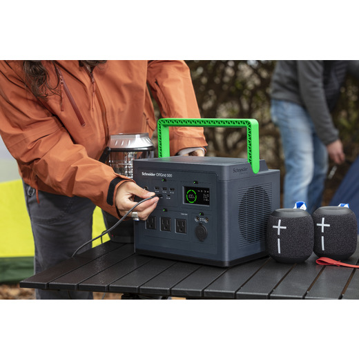Schneider OffGrid Portable Power Station 500, 120V, 517Wh Lithium-ion, LCD, 3 NEMA, Sinewave, 3 ...