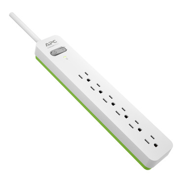 APC Essential SurgeArrest PE66W, 6 Outlets, 6 Foot Cord, 120V, White ...