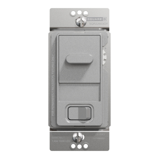 X Series 15A 600W Single Pole/3 Way Slider Dimmer Matte Gray