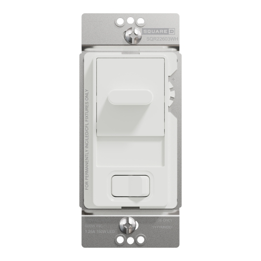 X Series 15A 600W Single Pole/3 Way Slider Dimmer Matte White