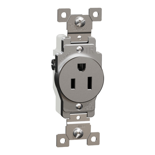 Socket-outlet, X Series, 15A, standard, single, tamper resistant ...