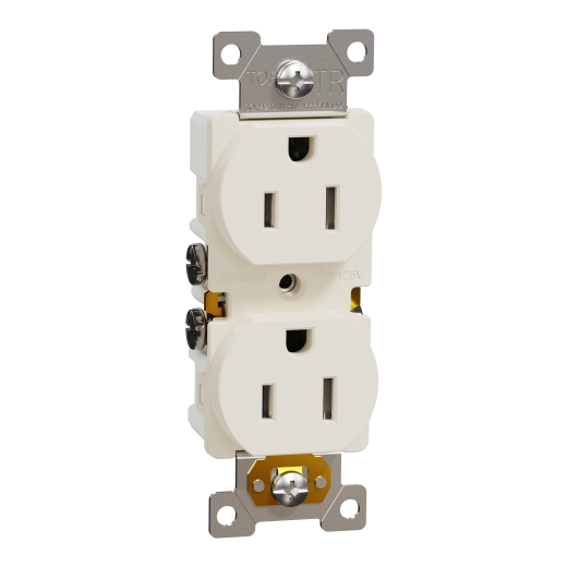 Socket-outlet, X Series, 15A, standard, duplex, tamper resistant ...