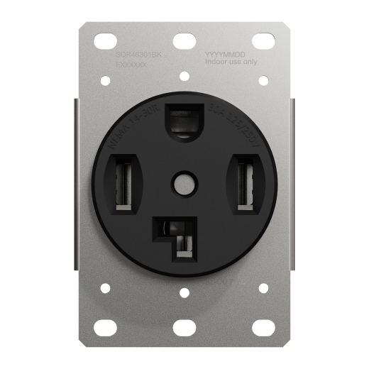 Socket-outlet, X Series, 30A, standard, for dryer, commercial, black ...