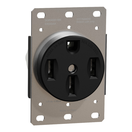 Socket-outlet, X Series, 50A, standard, for range, commercial, black ...