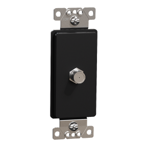 TV socket, X Series, CATV, F connector, 1 gang, black, matte finish