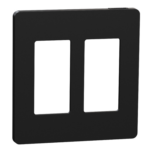 X Series 2 Gang Standard Size Screwless Wall Plate Matte Black