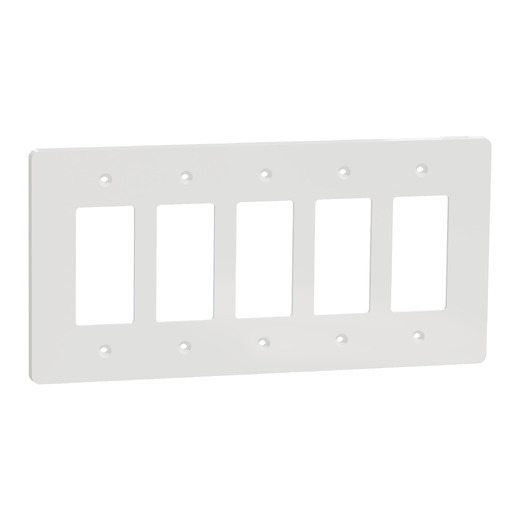 X Series 5 Gang Mid Size Plus Wall Plate Matte White