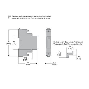 A9MEM2050 - modular single phase power meter iEM2050 - 230V - 45A with ...