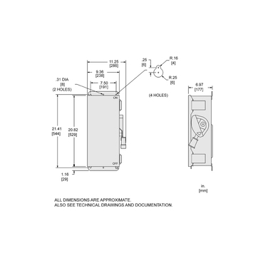 HU363DSEI2 - Safety switch, heavy duty, non fusible, 100A, 3 pole ...