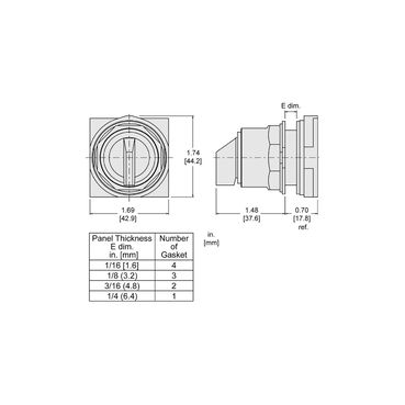 9001KS43B - Head for selector switch, Harmony 9001K, metal, standard ...