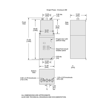 MPZB25S40F - Unit substation, Mini Power-Zone, bolt on, 25kVA, 1 phase ...