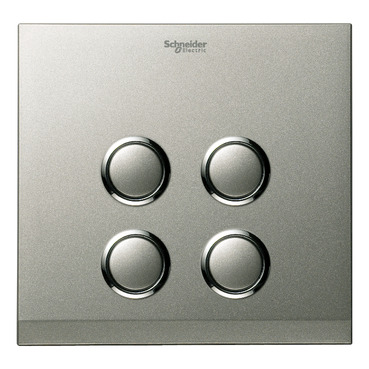 UC24SW_XBS - Ulti-ELV - 4 gang switch cover plate (brushed silver ...