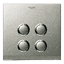 UC24SW_XBS - Ulti-ELV - 4 gang switch cover plate (brushed silver ...