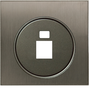 UDC31RJ_304 - 1 Gang Telephone/Data Socket Cover Plate, Black Hairline ...