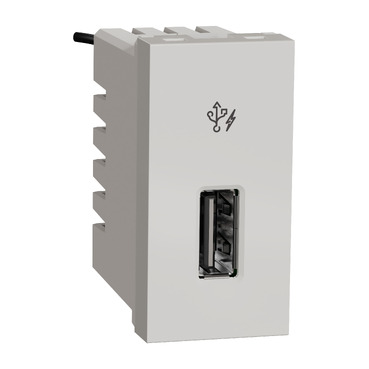 UNS21USB1P1M_WE - USB charger, Unica Pure, 2.1A 5V type A, 1 module ...