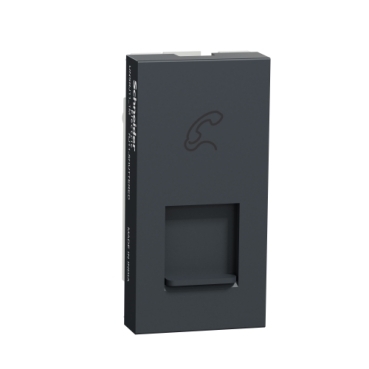 UNSRJ11_1M_GY - Telephone socket, Unica Pure, RJ11, with shutter, grey ...