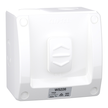 WS226-RW - Switch, Weathershield, 1-Gang, 16AX, 250VAC, IP66 ...