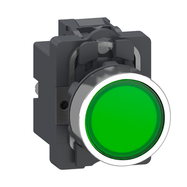 XA2AW33M1 - Complete illuminated push button, Easy Harmony XA2, plastic head, 22mm, green, 1NO ...