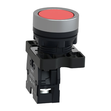 XA2EA42 - Complete push button, Easy Harmony XA2, plastic, flush, red, 22mm, spring return ...