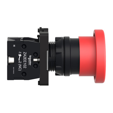 XA2EC42 - Complete push button, Easy Harmony XA2, plastic, red mushroom ...